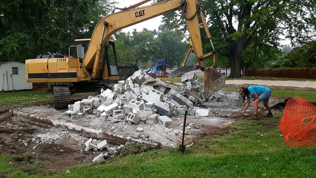 Construction at Wyoming Park - Town of Wyoming - Kent County Delaware